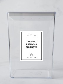 MOUKA PŠENIČNÁ CHLEBOVÁ - omyvatelná samolepka na dózu, výběr rozměrů Ø 5 cm / 5 x 5 cm / 6 x 8 cm | DomaLEP