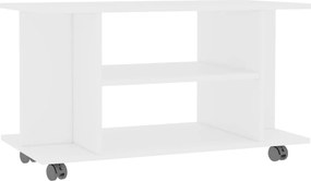 vidaXL TV stolek s kolečky 80 x 40 x 40 cm dřevotříska [800193] Barva: Bílá