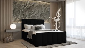 SFAB Kontinentální čalouněná postel VERONA (180x200 cm) Látka Velutto: Velutto 08 - Hořčicová