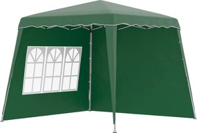 Outsunny Skládací Pavilon s Pop-Up Designem 3x3m se 2 Bočními Stěnami, Nastavitelnou Výškou a Nosným Sáčkem, Ochrana UV50+ Voděodolný Altán pro Kempov