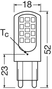 LED žárovka G9 LEDVANCE 4W (40W) teplá bílá (2700K) stmívatelná