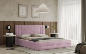Postel ALCAMO 120x200 růžová s úložným prostorem