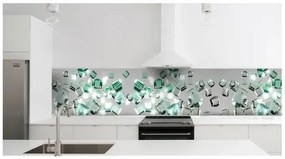 Kuchyňský panel ABS plast Green cubes 3000x600mm 1,5mm