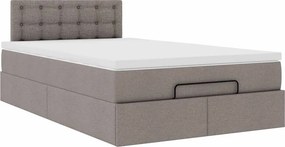 Osmanská postel s matrací &amp; LED taupe 120x190cm látka 3312461