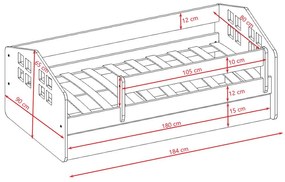Kacper | jednolůžko 80x180 cm | s matrací | bílá