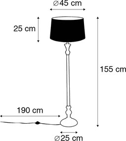 Stojací lampa s lněným stínítkem hnědá 45 cm - Classico