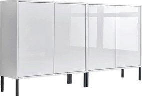 XXXLutz ŠIROKÁ KOMODA, bílá, vysoce lesklá bílá, 158/86/33 cm MID.YOU - Komody na nožičkách - 001067001901