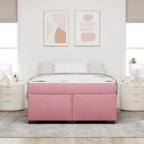 Rám postele s matrací Růžová 140 x 200 cm textil 3399295