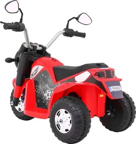 Ramiz Dětská bateriová motorka MiniBike červená + zvuky + LED světla + ekokůže