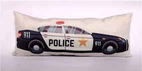Lovegifts  Dekorační polštářek Policejní auto 65x25cm bílý