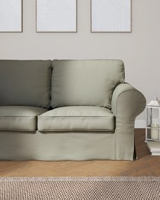 Potah na pohovku IKEA  Ektorp 2-místná, rozkládací, STARÝ MODEL barva šedá látka pletený vzor