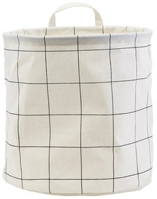House Doctor Látkový košík Squares Black White 30 cm, bílá barva, textil