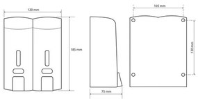 Bemeta Dávkovač tekutého mýdla, 2x300ml, plast lesk 121209132