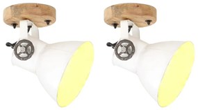 vidaXL Industriální nástěnné/stropní lampy 2 ks bílé 20 x 25 cm E27