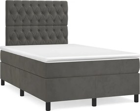 Box spring postel s matrací tmavě šedá 120 x 200 cm samet 3143194