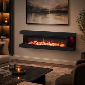 Costway Třístranný elektrický krb 152 cm s LED, 750/1500 W, černý
