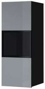 HELIO obývací sestava Černá - šedé sklo