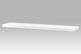 Autronic Nástěnná polička Nástěnná polička 120cm, barva bílá - vysoký lesk. Baleno v ochranné fólii. (P-002 WT)