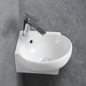 Rohové keramické závěsné umyvadlo KW198A na WC pro hosty