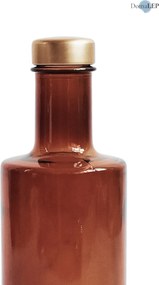 Skleněná láhev na olej 200 ml hnědá se zlatým uzávěrem VILO