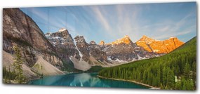 Skleněný obraz 100x40 s tvrzenou grafikou hory