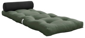 Zelenošedá futonová matrace 70x200 cm Wrap Olive Green/Dark Grey – Karup Design