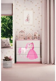 Komoda Babydreams 80 cm princezna a poník růžová