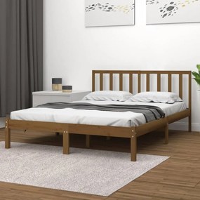 Rám postele medově hnědý masivní borovice 200 x 200 cm 3105094