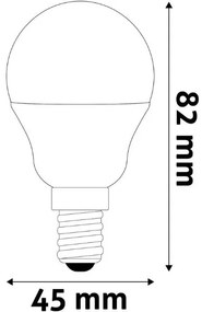 Prémiová LED žárovka E14 6,5W 806lm G45, teplá, ekv. 60W, 3 roky