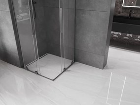 Mexen Velar L Duo, sprchový kout s posuvnými dveřmi 100 x 100 cm, 8mm čiré sklo, grafit broušený, 871-100-100-02-03-66