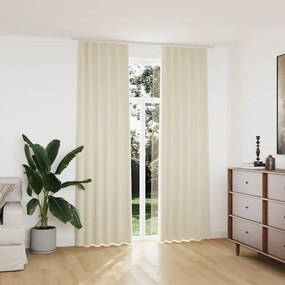 Zatemňovací závěsy s háčky 2 ks sametové krémové 140 x 245 cm 134518