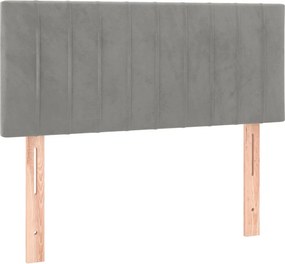 Box spring postel s matrací a LED světle šedá 100x200 cm samet 3134507