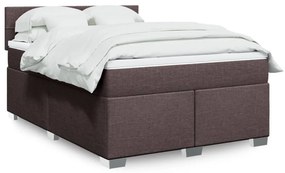 Box spring postel s matrací tmavě hnědá 140x200 cm textil 3288214