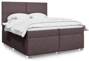 Box spring postel s matrací tmavě hnědá 200x200 cm textil