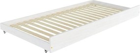 Benlemi Dřevěná výsuvná přistýlka SLEEP pod postel na kolečkách Zvolte barvu: Bílá, Zvolte rozměr: 90x150 cm (pod postel 90x160 cm), Zvolte typ: Pro postel LUCKY, TULY, PLOTTY, CHALOUPKA