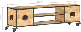 TV stolek 130 x 30 x 39 cm masivní mangovníkové dřevo 286377