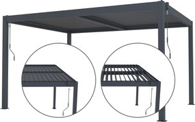 Bioklimatická pergola G21 Austin 4x3 m, antracitová hliníková