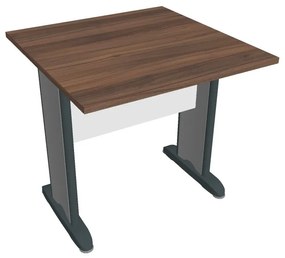 Stůl jednací rovný 80 cm - Hobis Cross CJ 800 Dekor stolové desky: ořech, Dekor lamino podnože: bílá, Barva nohou: černá