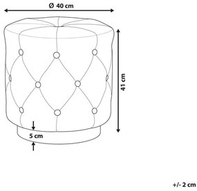 Sametový puf ⌀ 40 cm šedý CARROLLTON Beliani