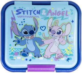 Robustní multibox na svačinu Stitch &amp; Angel se 3 přihrádkami