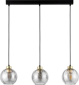 LED Lustr na lanku DEVI 3xE27/15W/230V černá/čirá