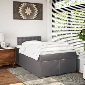 Box spring postel s matrací šedá 120x190 cm umělá kůže 3286114