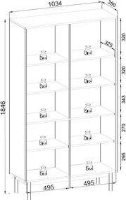 PCo Regál JAPAN R104, 104 cm Kašmír