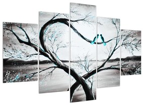 Obraz dvou ptáků na stromě (150x105 cm)