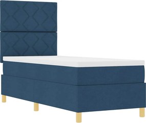 Postel s boxspringem s čelo Modrá 80 x 200 cm textil 3339657