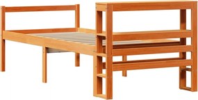 Rám postele s čelem voskově hnědý 75 x 190 cm masivní borovice 3305875