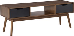 HOMCOM Stojan na televizi do obývacího pokoje pro 50-palcovou televizi se 2 šuplíky a otevřeným oddílem, moderní styl 122x39x46 cm Hnědá | Aosom
