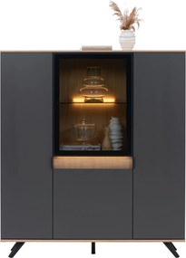 XXXLutz VYSOKÁ KOMODA, sukový dub, antracitová, barvy dubu, 130,5/134,6/42 cm Dieter Knoll - Vysoké komody - 001770000709