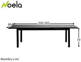 Noela Kovový rozkládací stůl Grande Lungo XXL