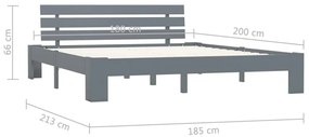 vidaXL Marketos Rám postele šedý masivní borovice 180 x 200 cm